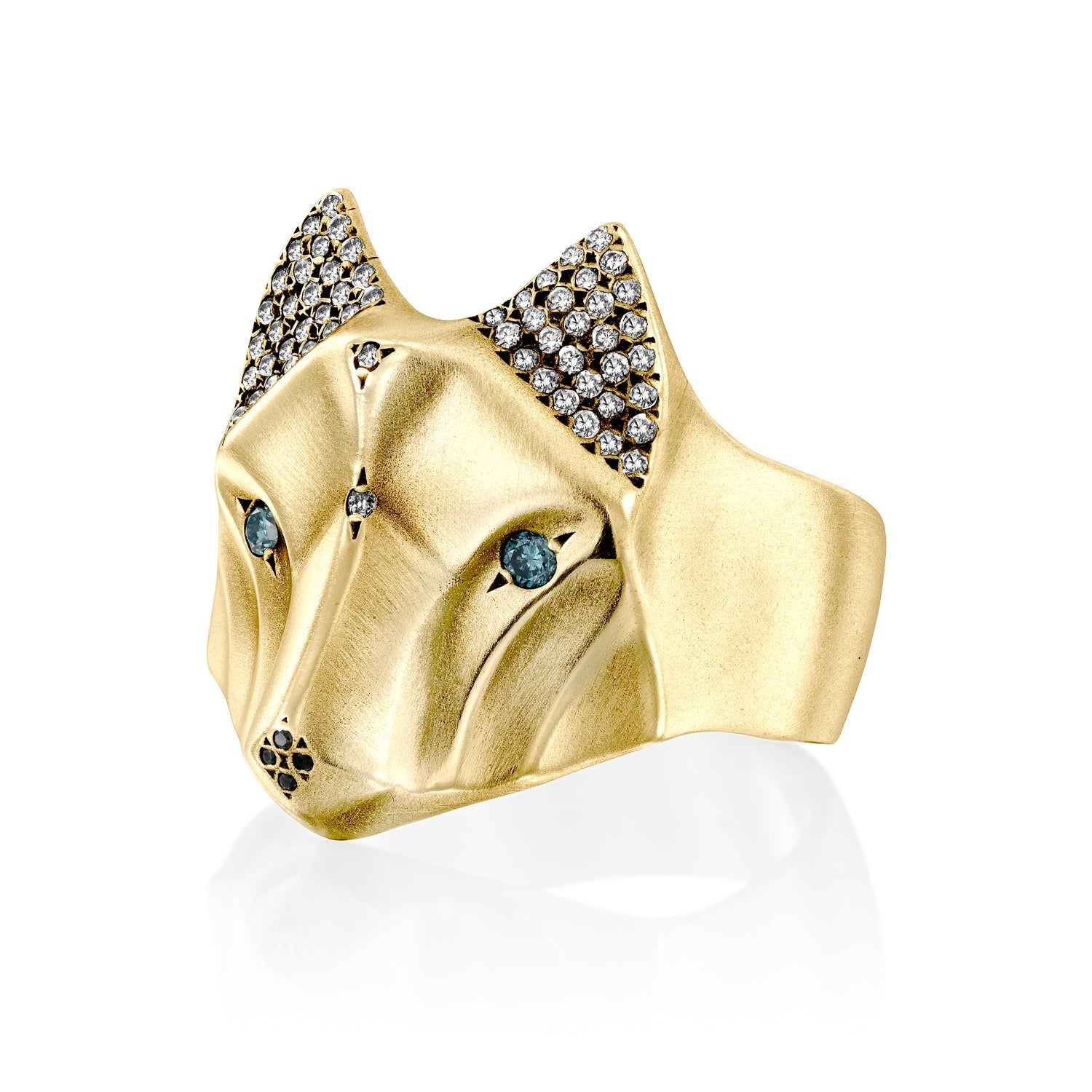 14K Gold Royal Wolf Ring