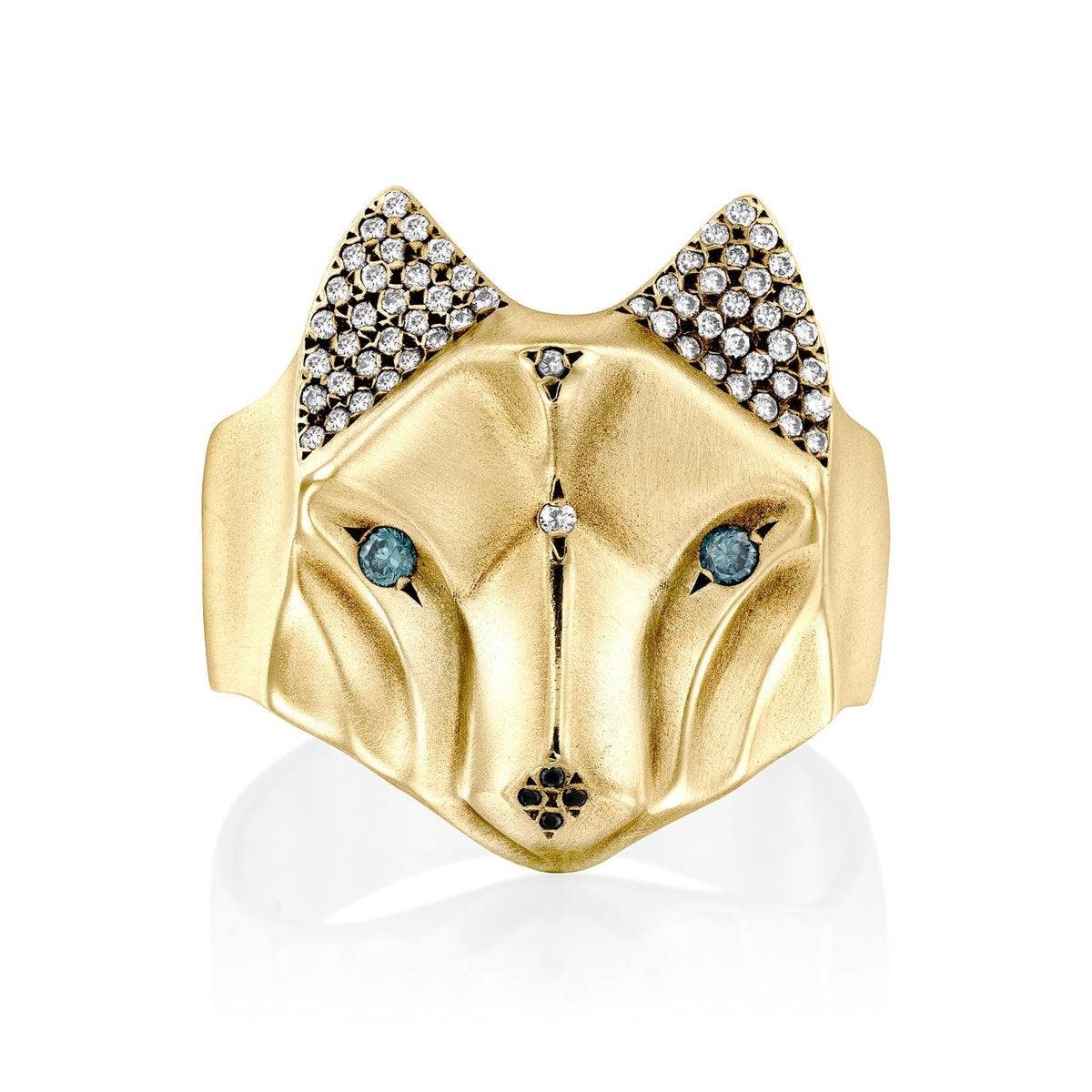 14K Gold Royal Wolf Ring