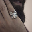 Blue Diamond Wolf Ring