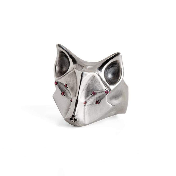 Fox Ring with Decorative Bronze Sapphires and Black diamonds