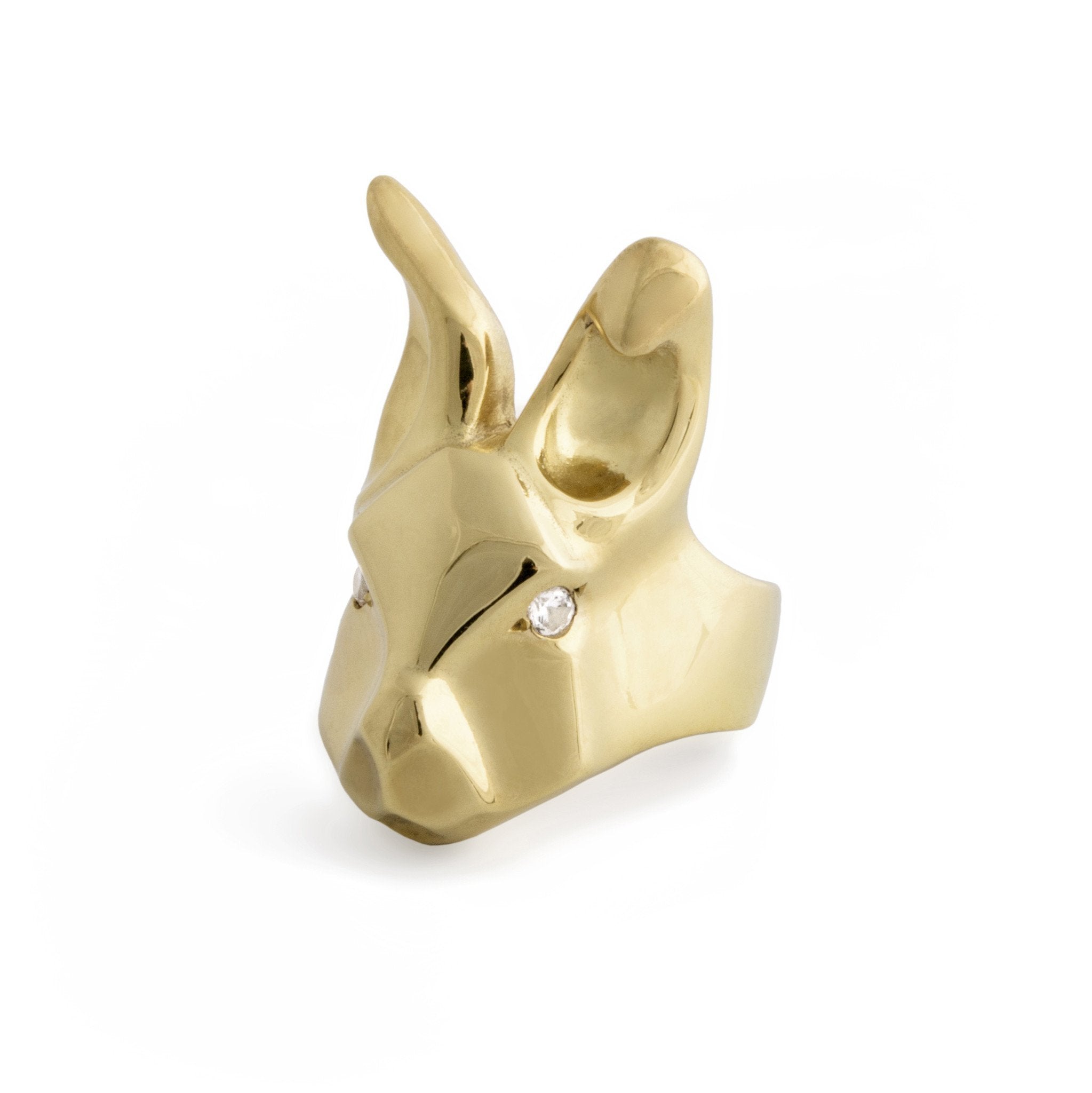 Gold Rabbit Ring & Diamonds